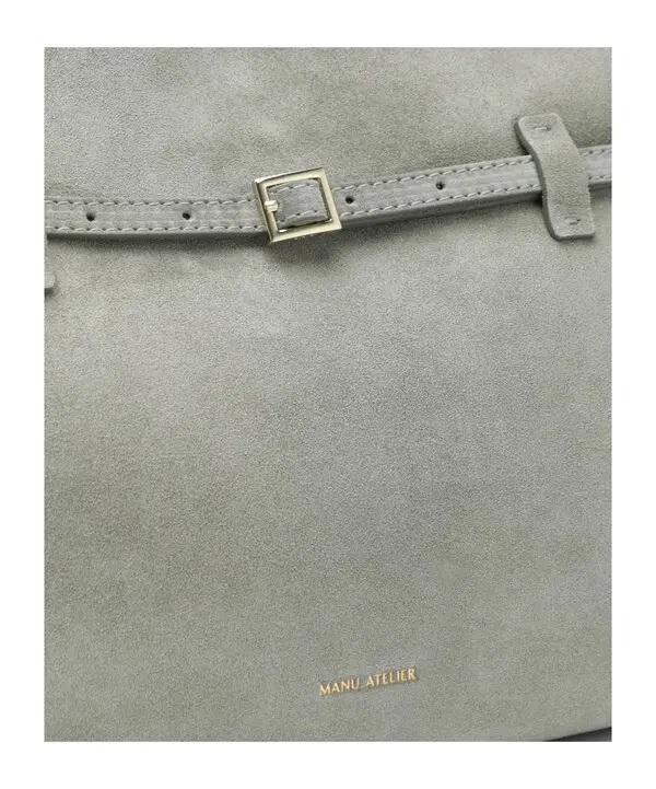 Manu Atelier Buckle Detailed Top Handle Bag - Green