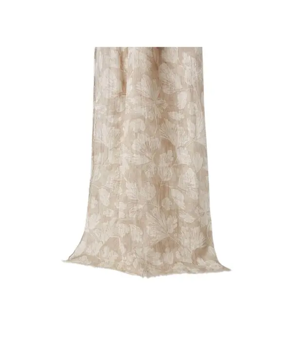 Brunello Cucinelli Floral-print Linen Scarf - Beige