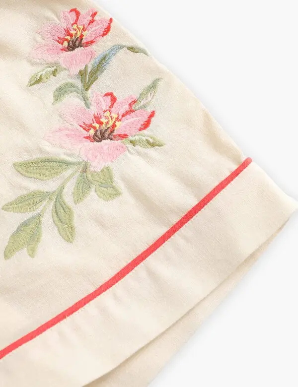 Zimmermann Floral-embroidered Drawstring Shorts
