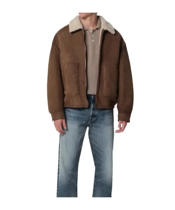 SALVATORE SANTORO Shearling Collar Long Sleeve Jacket