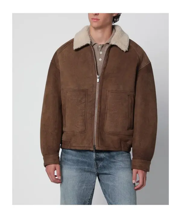SALVATORE SANTORO Shearling Collar Long Sleeve Jacket