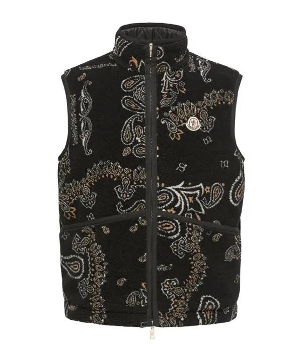 Moncler Reversible Paisley Print Padded Teddy Vest