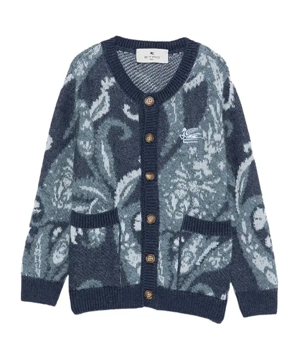 Etro Paisley-print Cardigan - Blue
