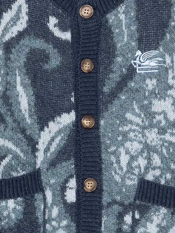 Etro Paisley-print Cardigan - Blue