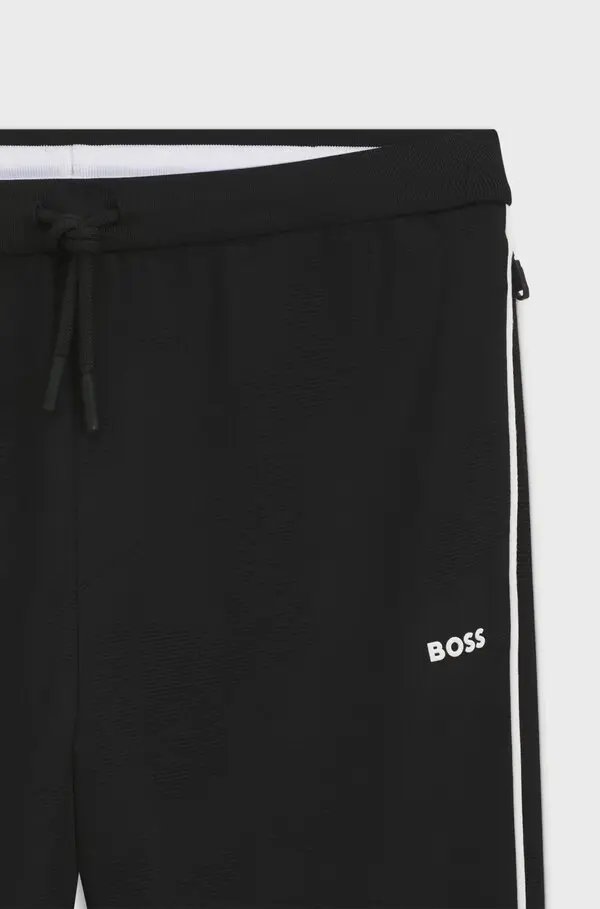 Hugo Boss Triangle-jacquard Tracksuit Bottoms With Rubberised Logo