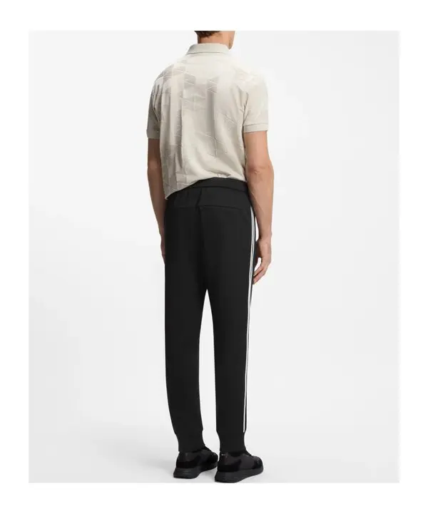 Hugo Boss Triangle-jacquard Tracksuit Bottoms With Rubberised Logo
