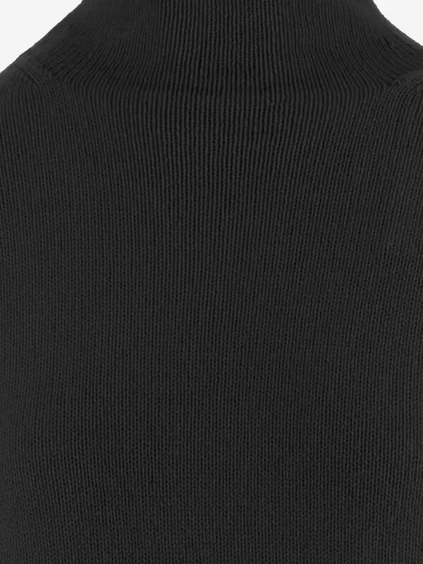 ALLUDE Ribbed Turtleneck Knitted Sweater - Black