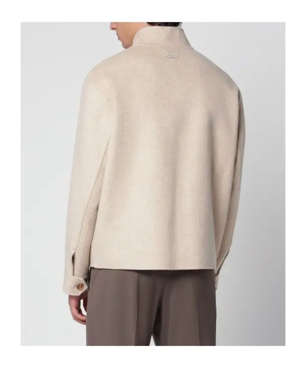 LARDINI Long Sleeve Jacket With Stand Collar And Zip Up Closure