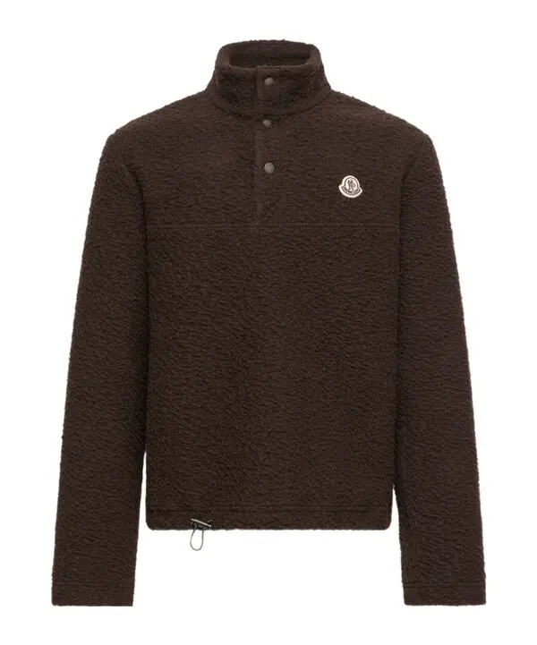 Moncler Logo Knit Sweatshirt - Dark Brown