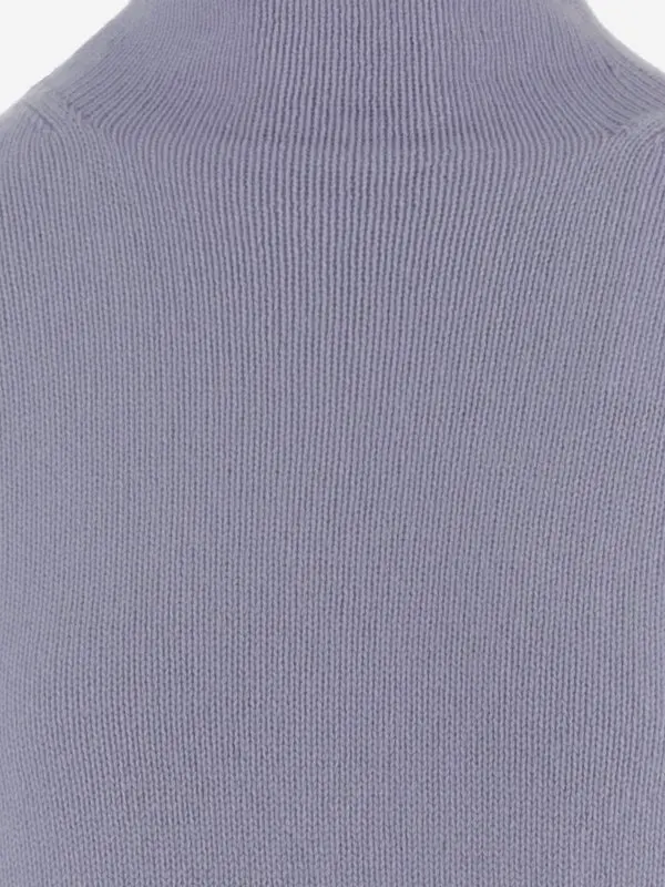ALLUDE Cashmere Turtleneck Knitted Sweater - Purple