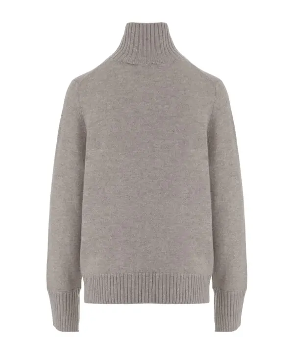 ALLUDE Cashmere Turtleneck Knitted Sweater - Gray