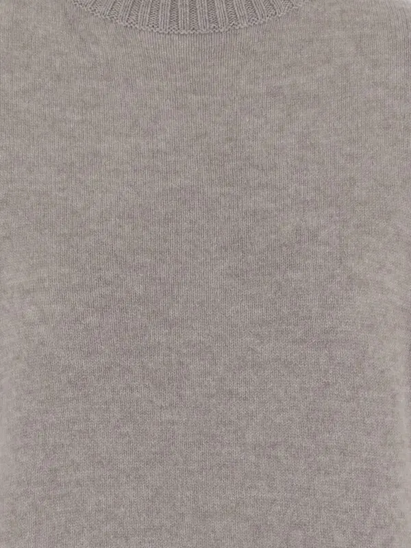 ALLUDE Cashmere Turtleneck Knitted Sweater - Gray