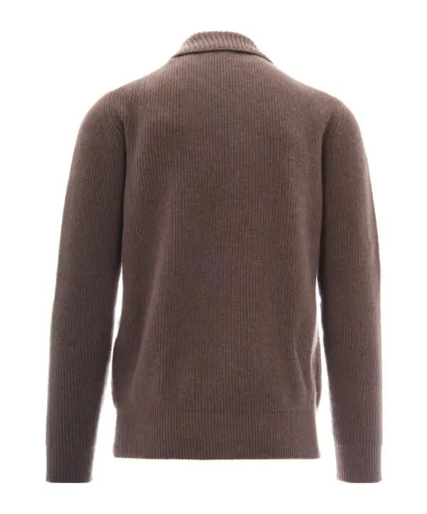 BALLANTYNE Long-sleeved Polo Collar Sweater - Brown