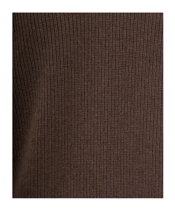 BALLANTYNE Long-sleeved Polo Collar Sweater - Brown