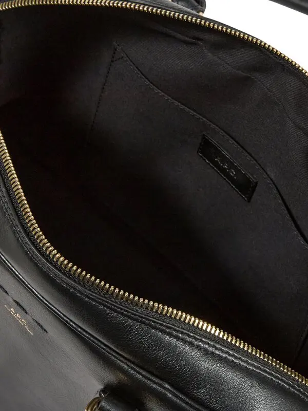 A.p.c. Logo-print Leather Shoulder Bag - Black