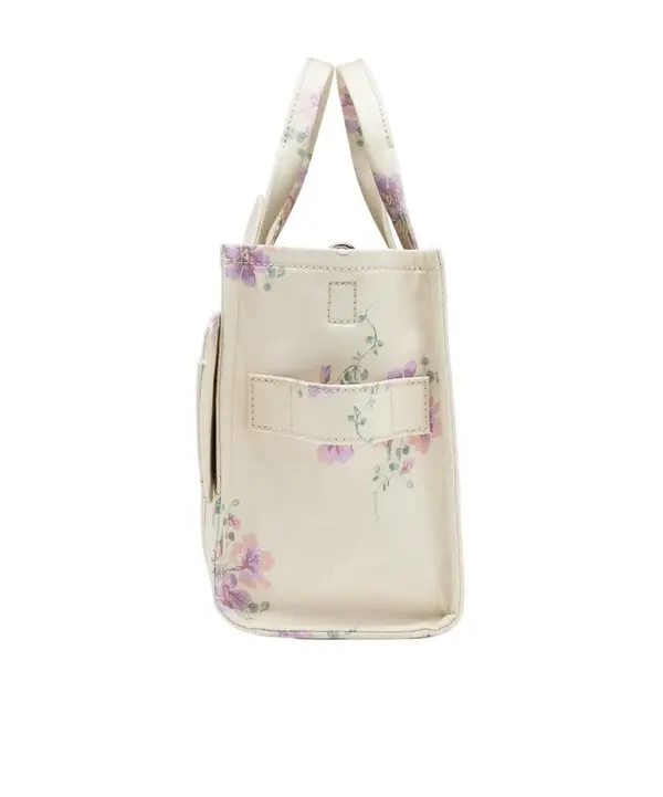 Marc Jacobs Small Tote In Antique Floral Canvas With Oversized Bow