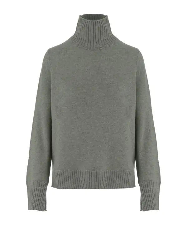 ALLUDE Ribbed Turtleneck Knitted Sweater