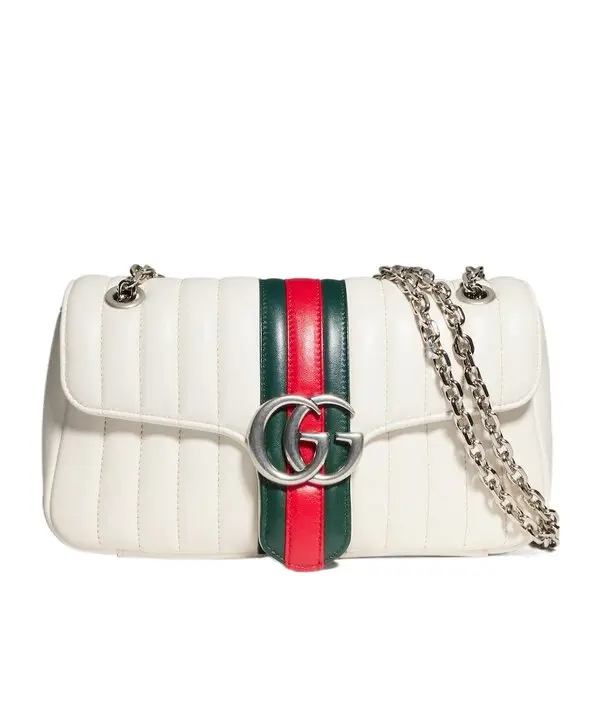Gucci Jetset Gg Marmont Medium Shoulder Bag - White