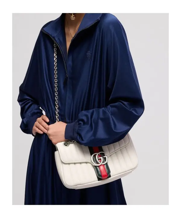 Gucci Jetset Gg Marmont Medium Shoulder Bag - White