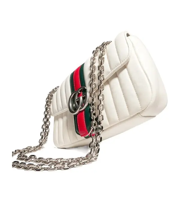 Gucci Jetset Gg Marmont Medium Shoulder Bag - White
