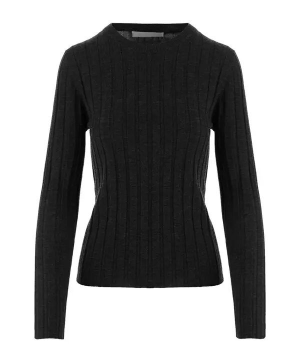 ALLUDE Ribbed Fitted Turtleneck Jumper - Black