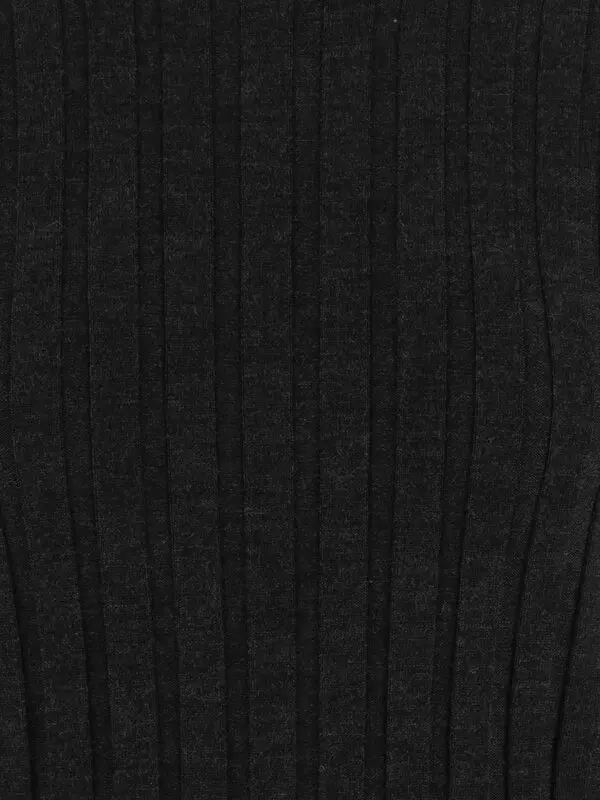 ALLUDE Ribbed Fitted Turtleneck Jumper - Black