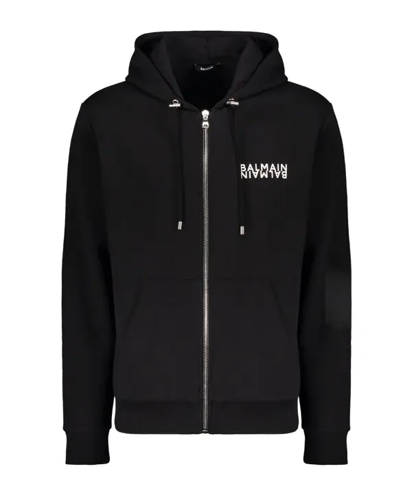 Balmain Zip-up Hoodie With Chest Pattern
