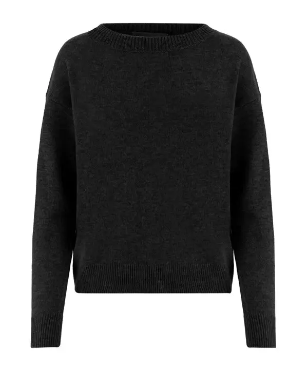 ALLUDE Cashmere Crew Neck Sweater - Black