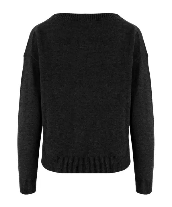 ALLUDE Cashmere Crew Neck Sweater - Black