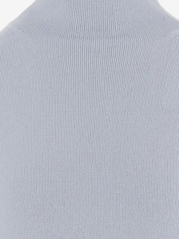 ALLUDE Cashmere Turtleneck Knitted Sweater - Gray