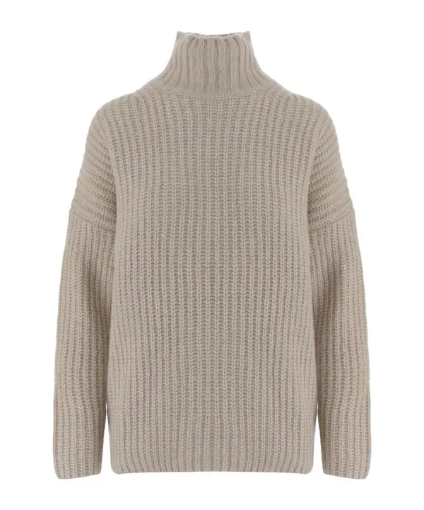 ALLUDE Ribbed Turtleneck Knitted Sweater