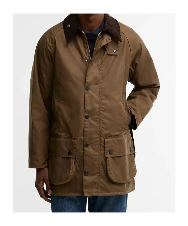 Barbour Waxed Cotton Jacket With Corduroy Collar