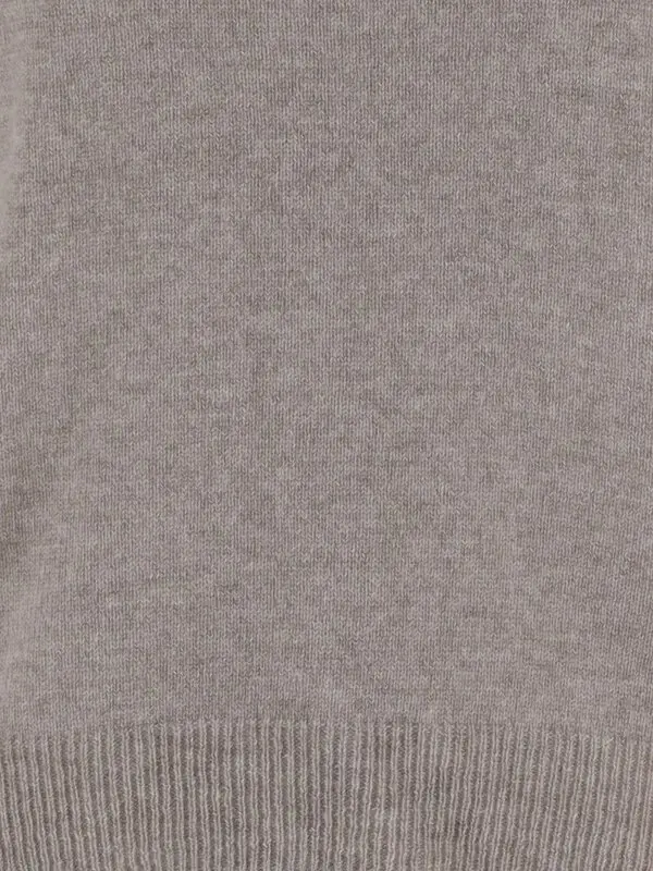 ALLUDE Cashmere Crew Neck Knitted Sweater - Gray