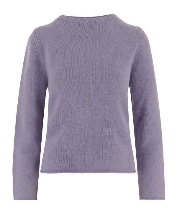 ALLUDE Ribbed Crew Neck Knitted Sweater - No