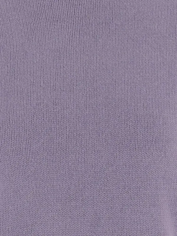 ALLUDE Ribbed Crew Neck Knitted Sweater - Purple