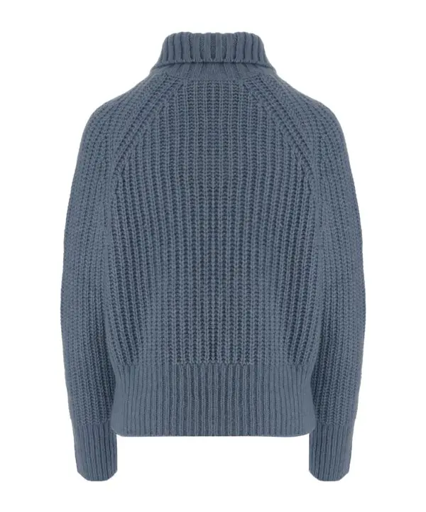 ALLUDE Half Zip Ribbed Knit Sweater