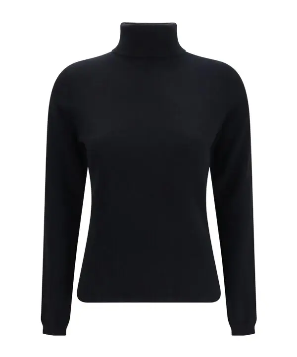 ALLUDE Fitted Turtleneck Sweater With Ribbed Cuffs And Hem