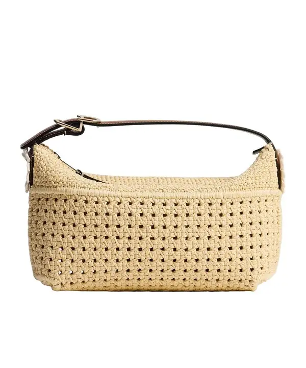 Dior Dioriviera Nomad Pouch In Raffia - Natural