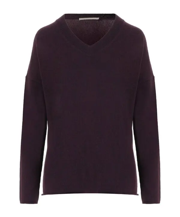 ALLUDE Cashmere V-neck Knitted Sweater