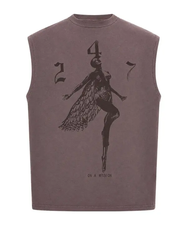 REPRESENT 247 Angel Printed Sleeveless Top