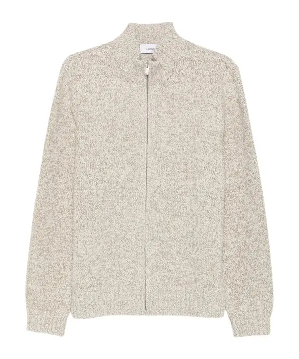 LARDINI Zip-up Marl-knit Sweater