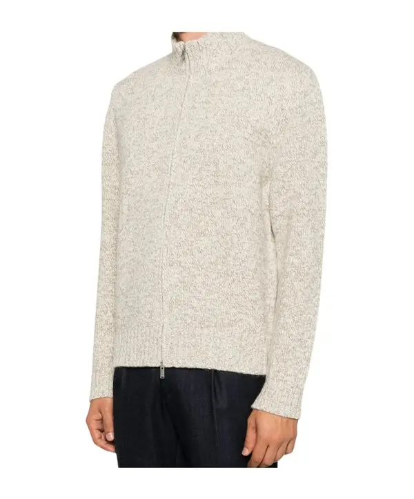 LARDINI Zip-up Marl-knit Sweater