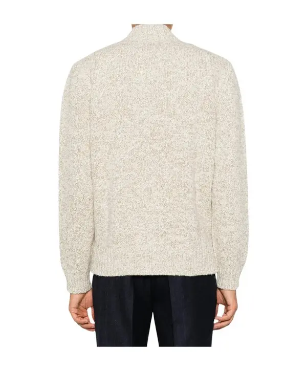 LARDINI Zip-up Marl-knit Sweater