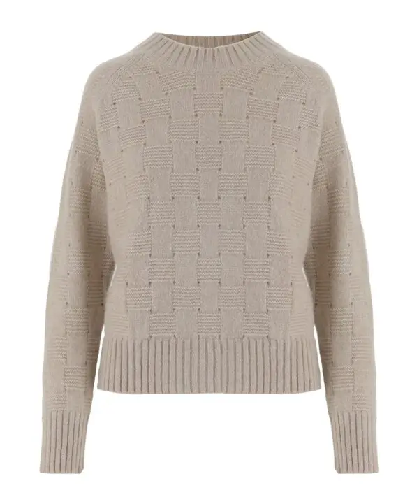 ALLUDE Textured Knit Knitted Sweater - Nude