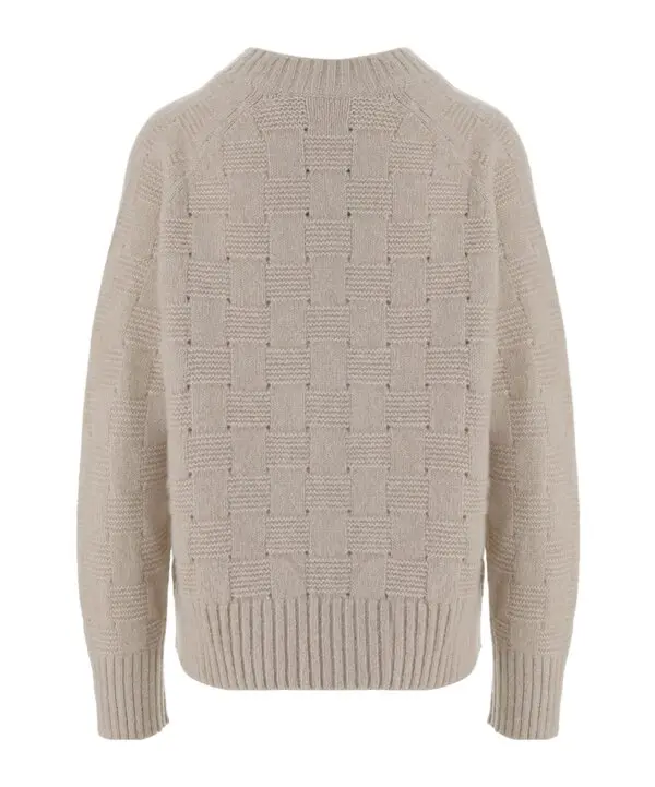 ALLUDE Textured Knit Knitted Sweater - Nude