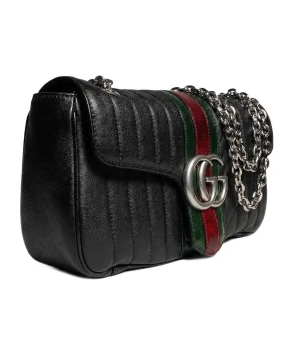 Gucci Jetset Gg Marmont Medium Shoulder Bag - Black