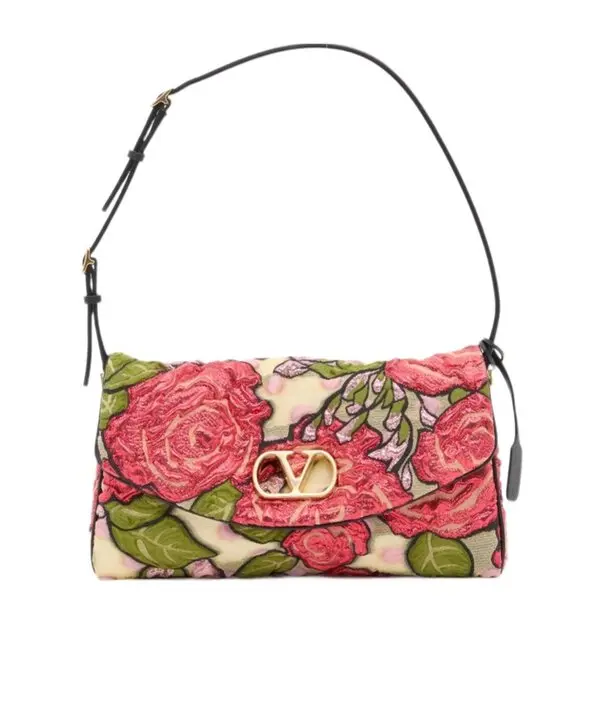 Valentino Garavani Embroidered Shoulder Bag - Red