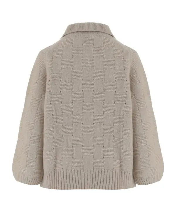 ALLUDE Textured Knit Cardigan - Nude