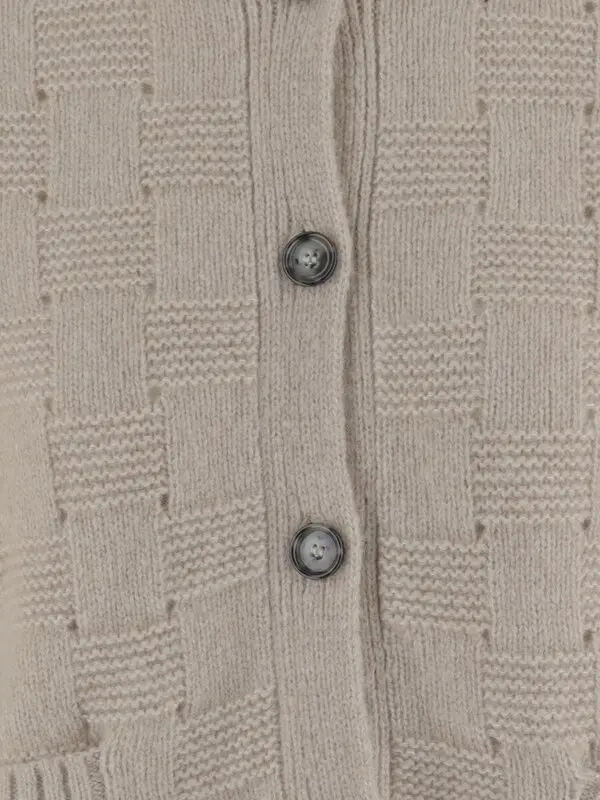 ALLUDE Textured Knit Cardigan - Nude
