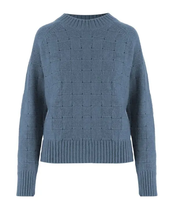 ALLUDE Basketweave Knitted Sweater